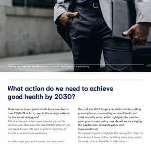 Corporate SDG Report | Free Report Template - Piktochart