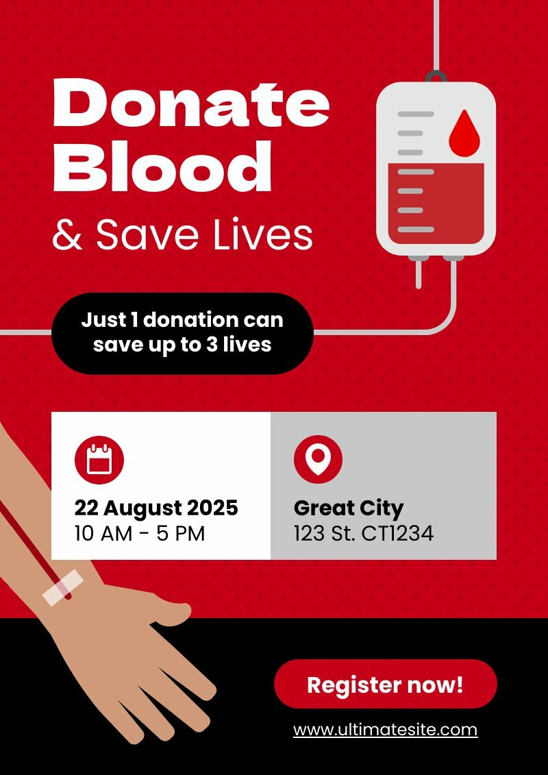 Modern Blood Donation Poster - Piktochart