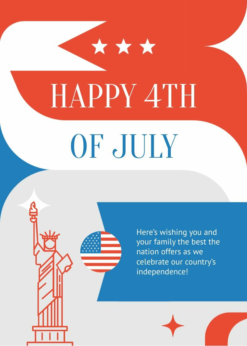 Modern 4th of July Greetings - Piktochart