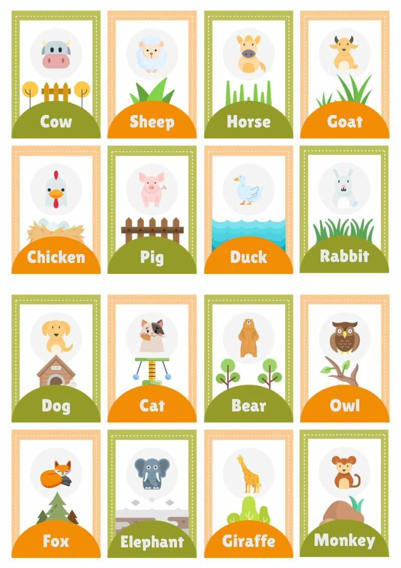 Animal Flashcards - Piktochart