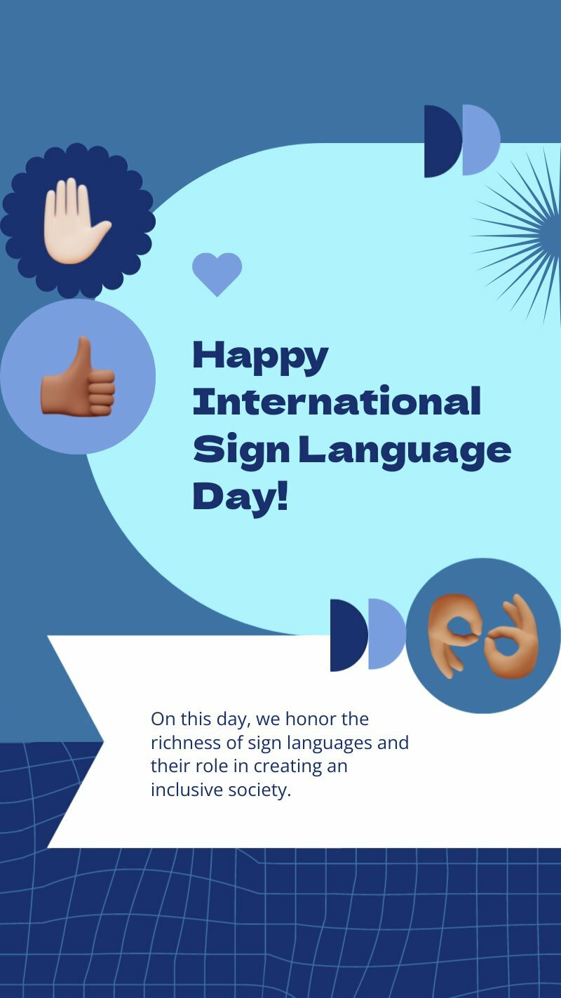 Sign Language Day Instagram Story - Piktochart