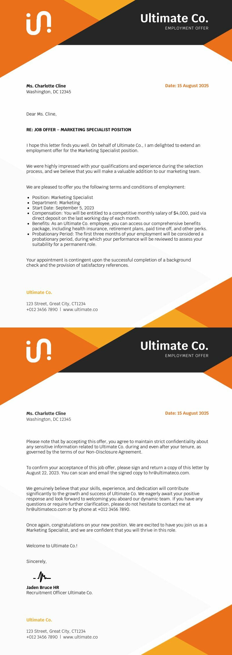 Employment Offer Letter - Piktochart