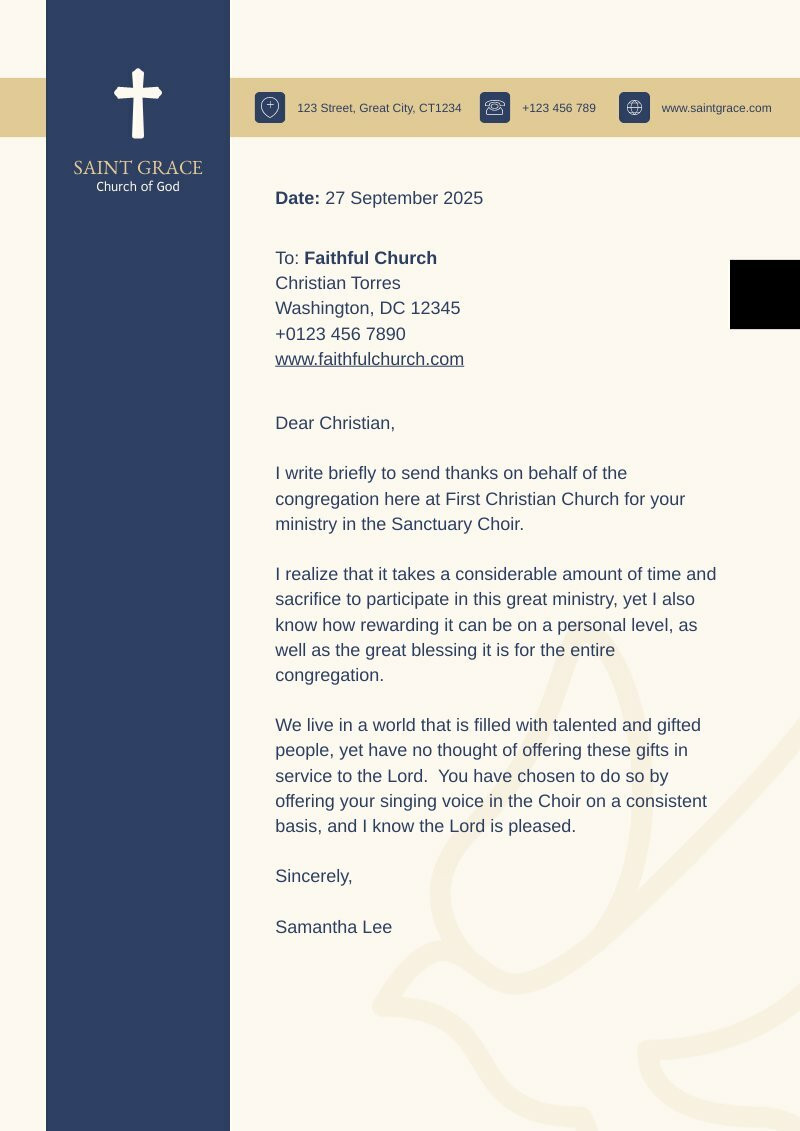 Church Letterhead - Piktochart