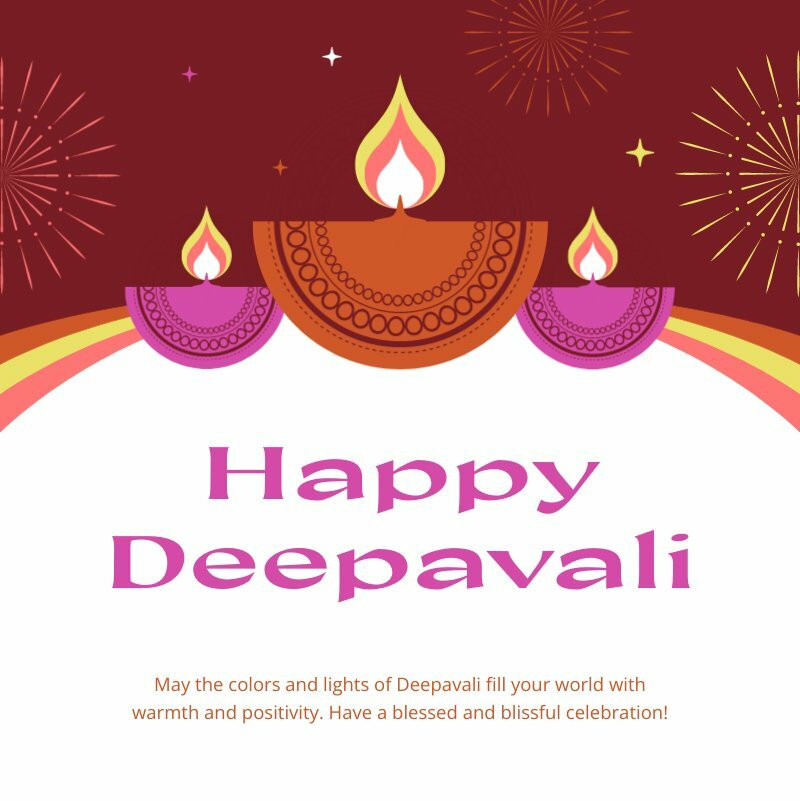 Deepavali Wishes Instagram Post - Piktochart