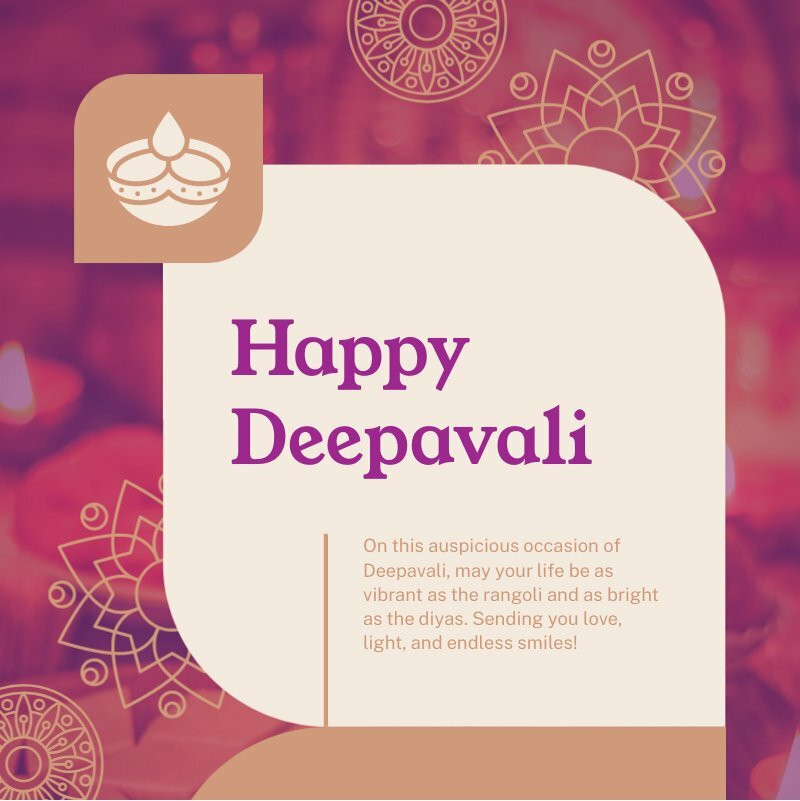 Greetings for Deepavali Instagram Post - Piktochart