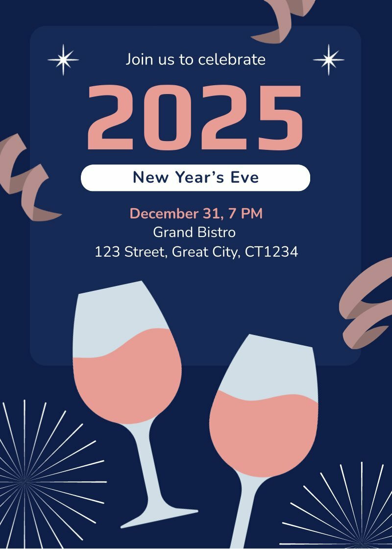 Creative New Year Party Invitation - Piktochart