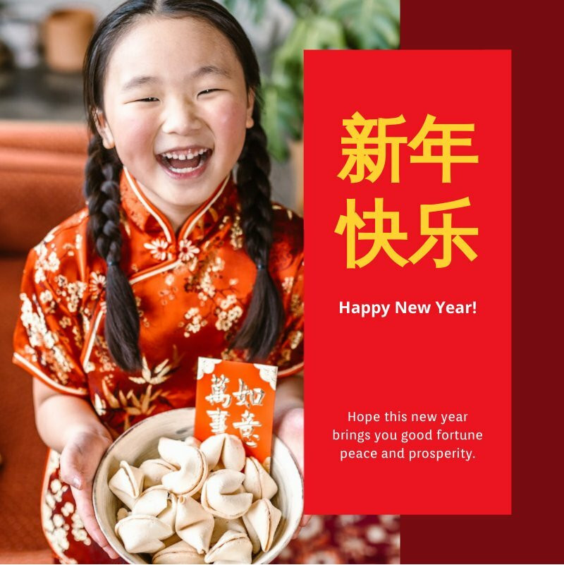 Simple Happy Chinese New Year Instagram Post | Free Social Media ...