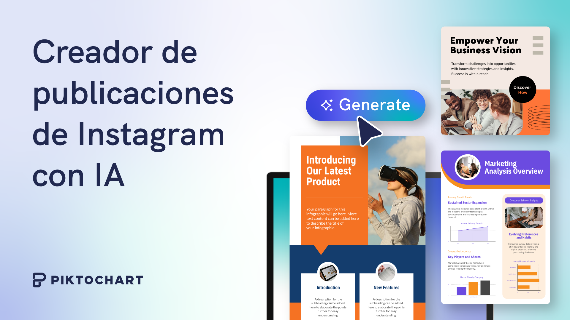 Creador de publicaciones de Instagram gratuito: Piktochart AI