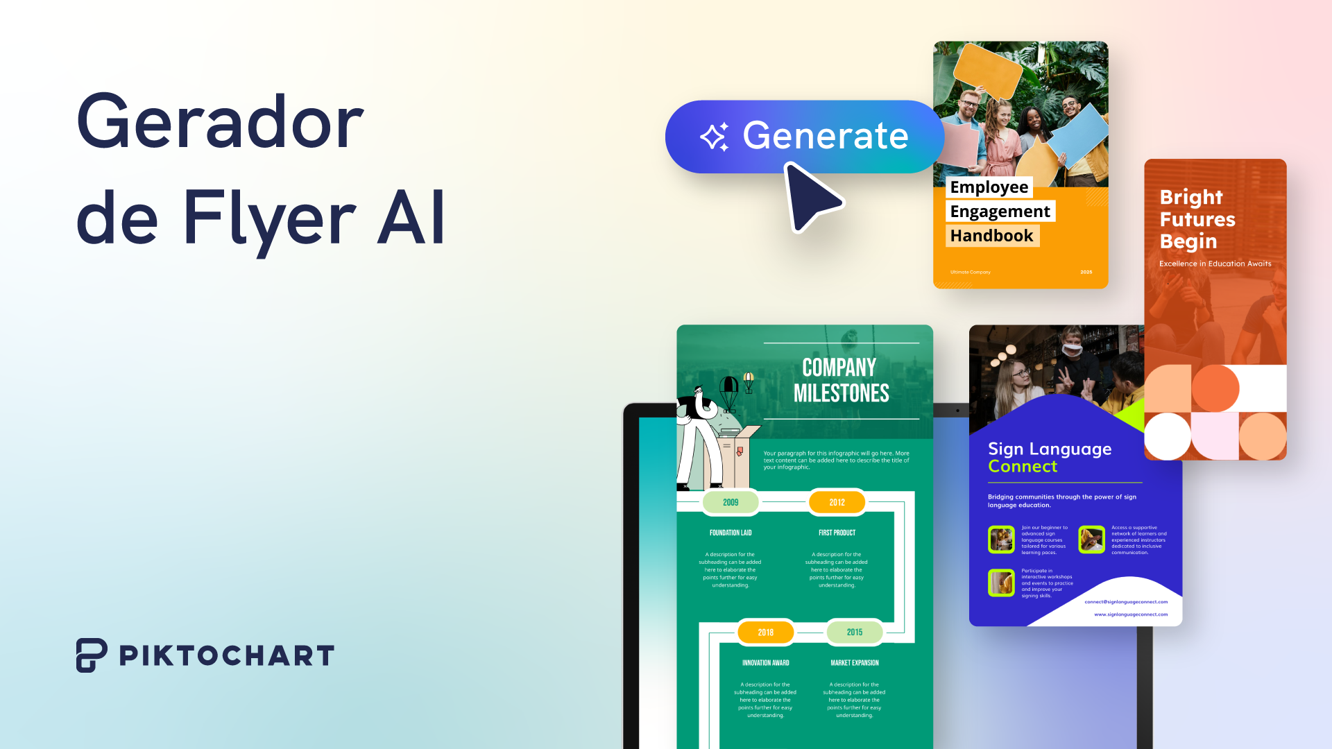 Gerador de Flyer AI Gratuito—Piktochart AI - Piktochart