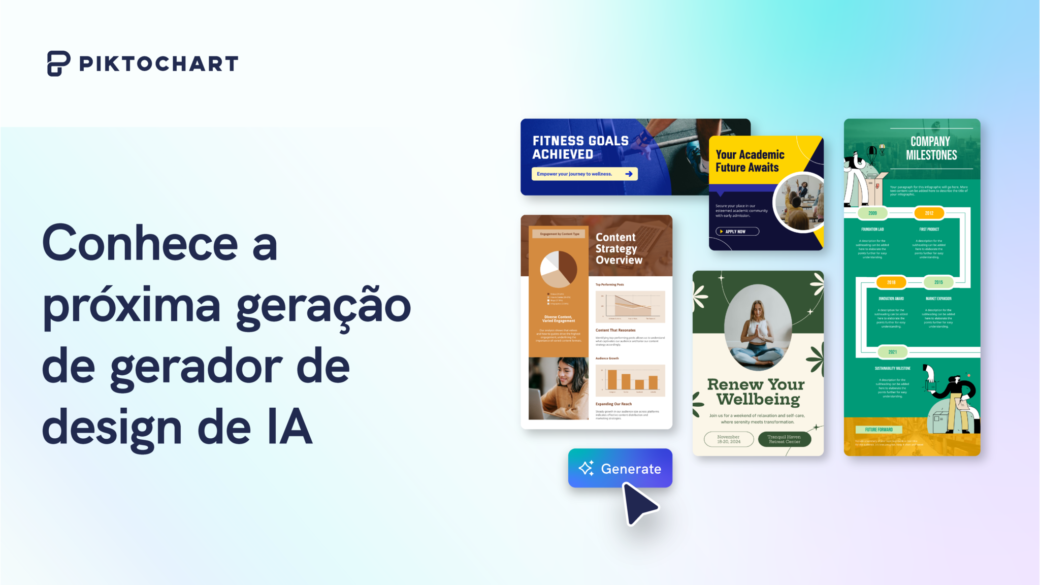 Gerador de design de IA - Cria visuais impressionantes instantaneamente
