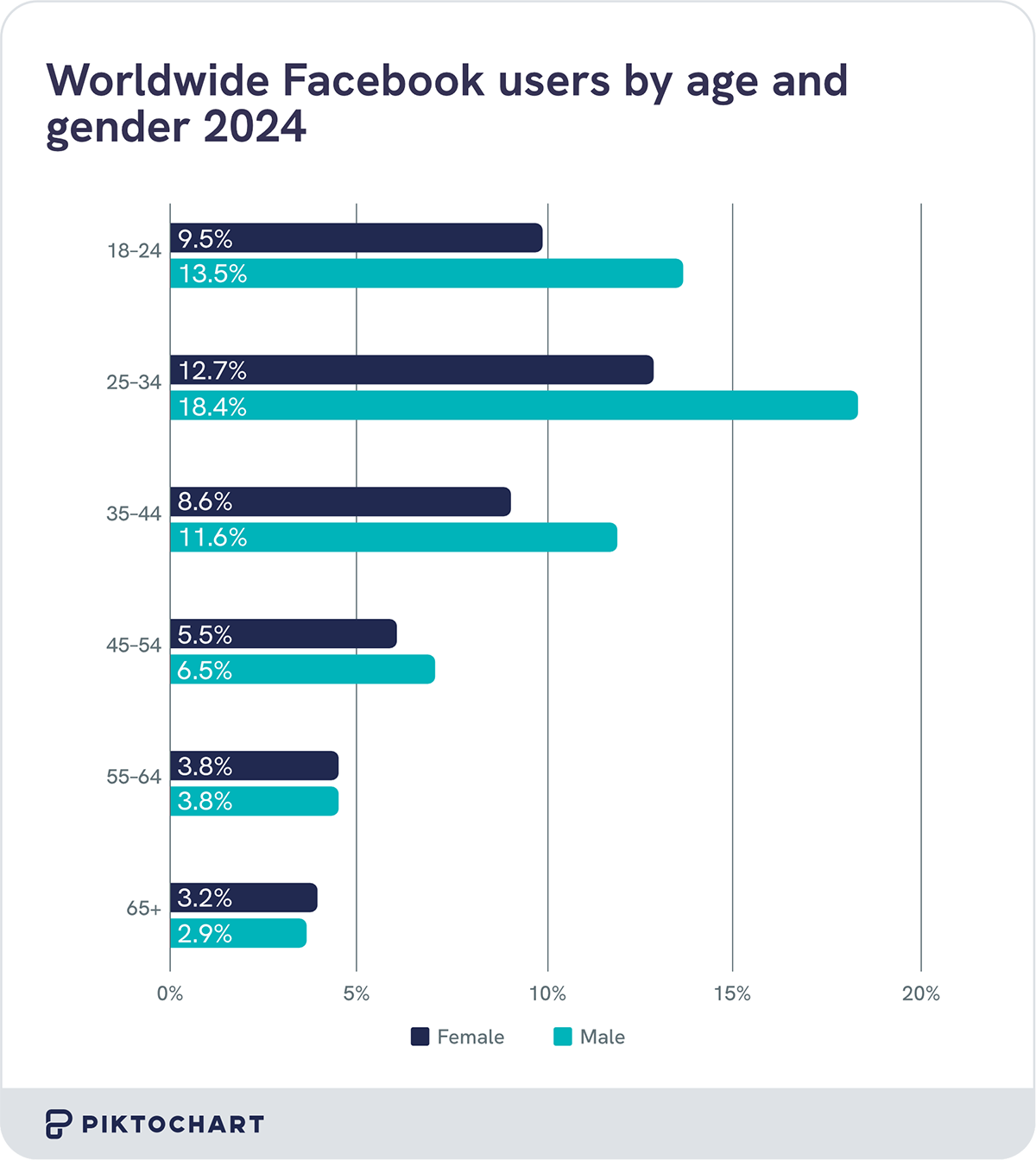 Social Media Demographics 2025 | Piktochart