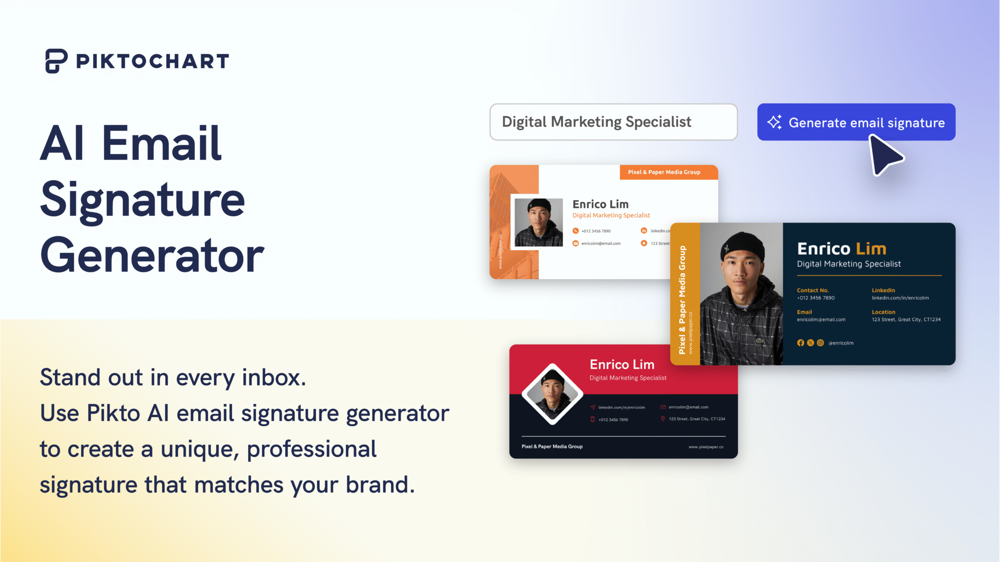 Free AI Email Signature Generator | Pikto AI